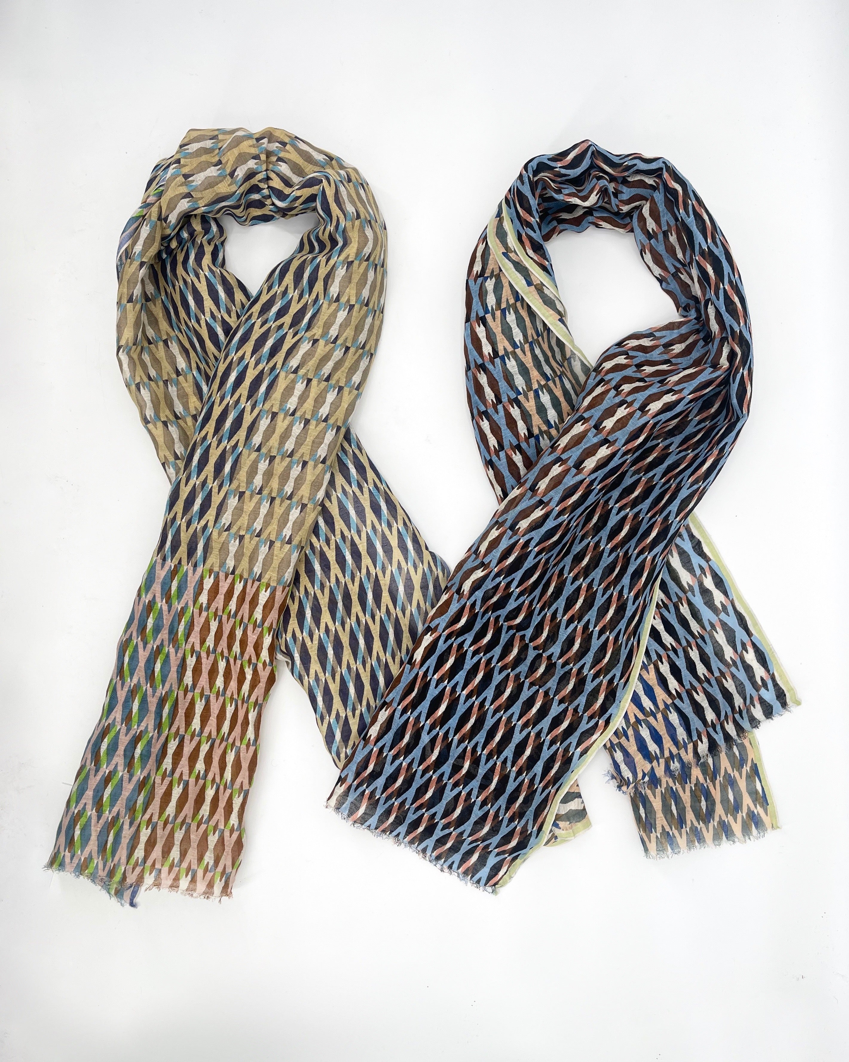 X Pattern Linen & Cotton Scarf – MOTTO Harvard Square